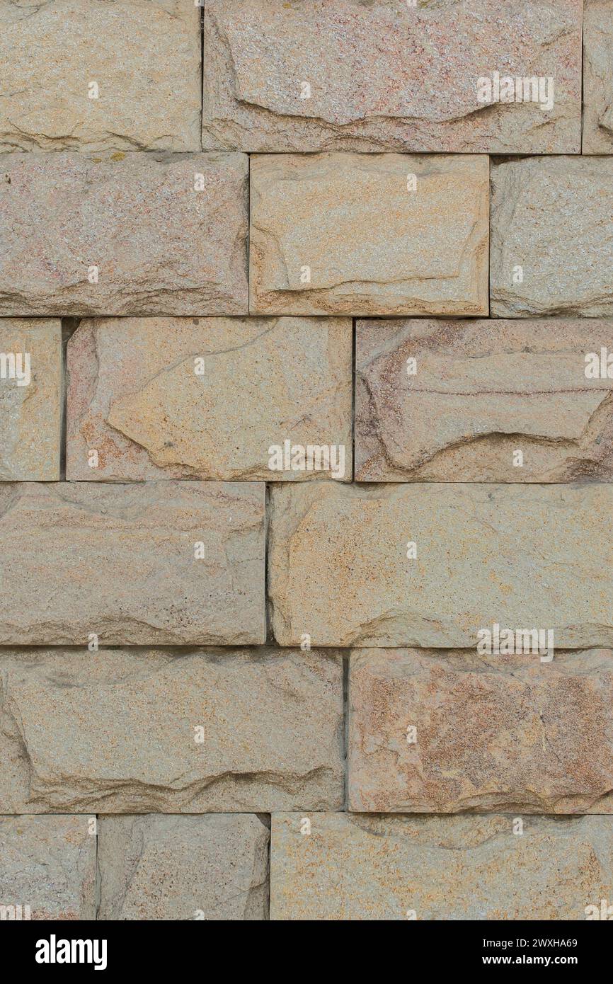 Vertical Brick Sand Retro Color Stone Wall Masonry Texture Background ...