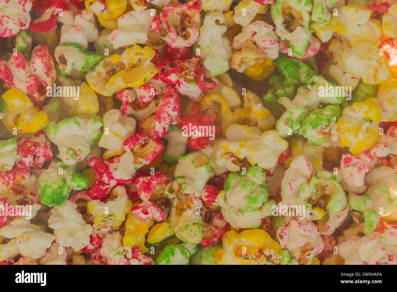 Multicolored sweet popcorn, crunchy corn background texture food color ...