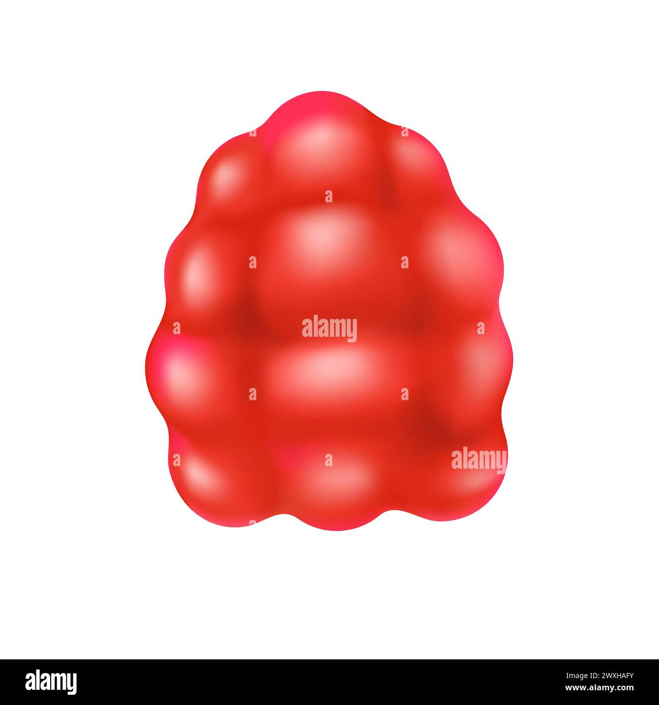3D jelly candy of red berry shape and raspberry flavor for kids vector ...
