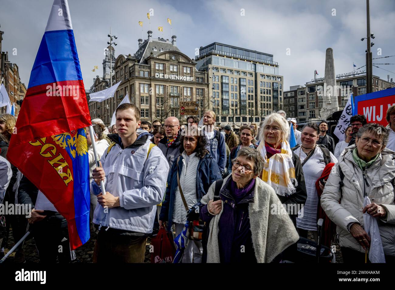 AMSTERDAM - Protesters during a Peace Demonstration on Dam Square. ANP ...