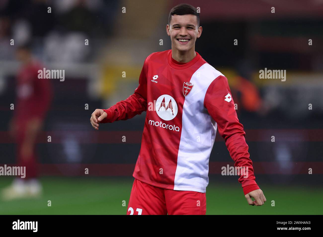 Valentin Carboni of Ac Monza during warm up before the Serie A football ...