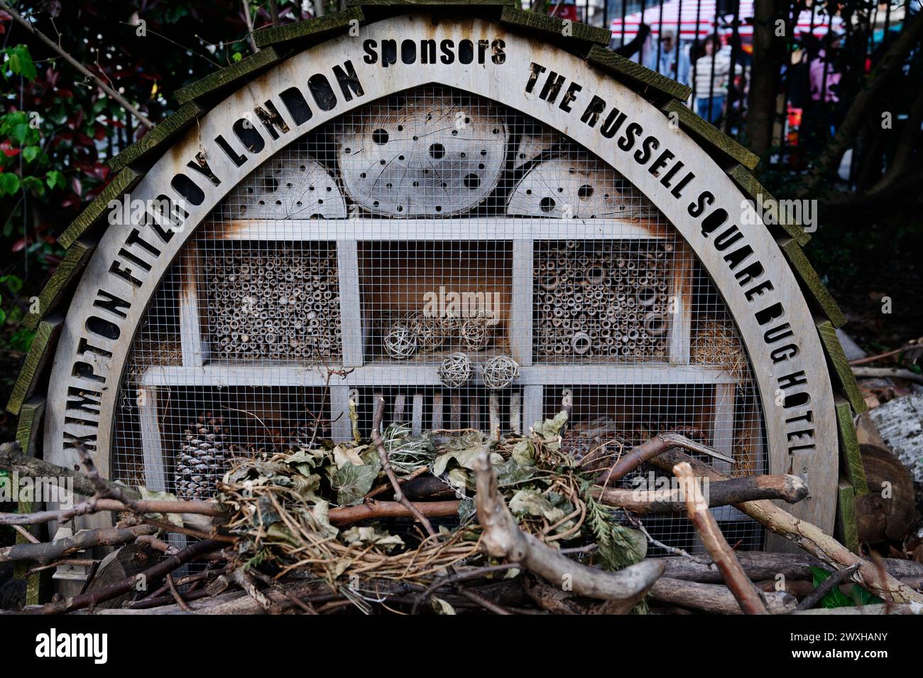 Russell Square bug hotel (a haven for insects Stock Photo - Alamy