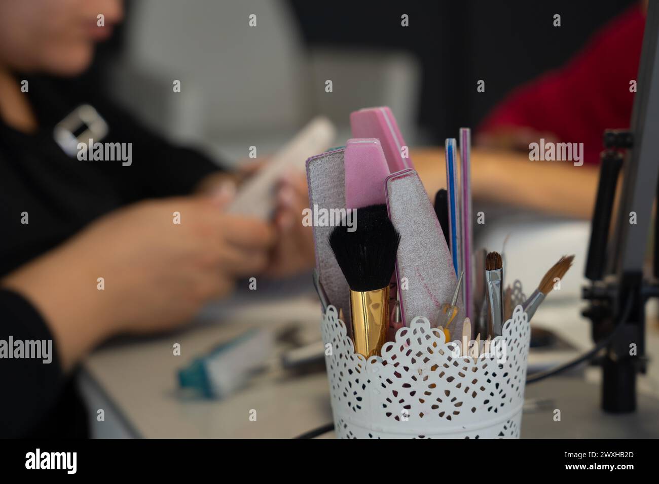 Nail files and manicure materials in an Aesthetic and Manicure Center ...