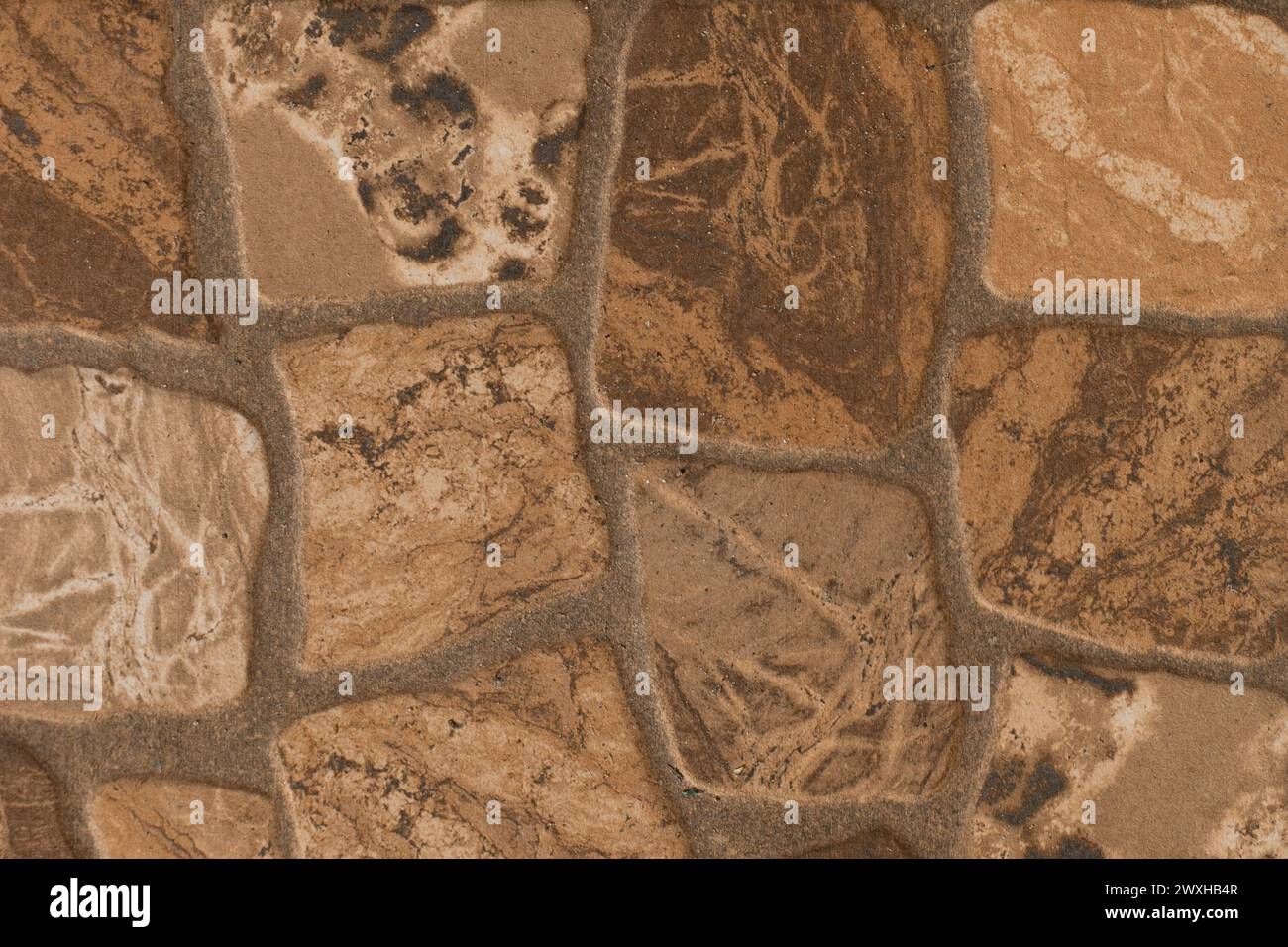 Brown stone paving slabs abstract floor pattern street road city ...