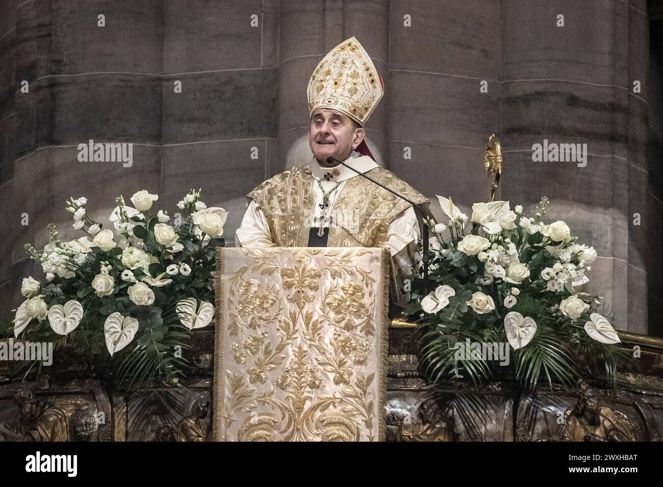 Milano, Italia. 31st Mar, 2024. Il Cardinale Mario Delpini alle ...
