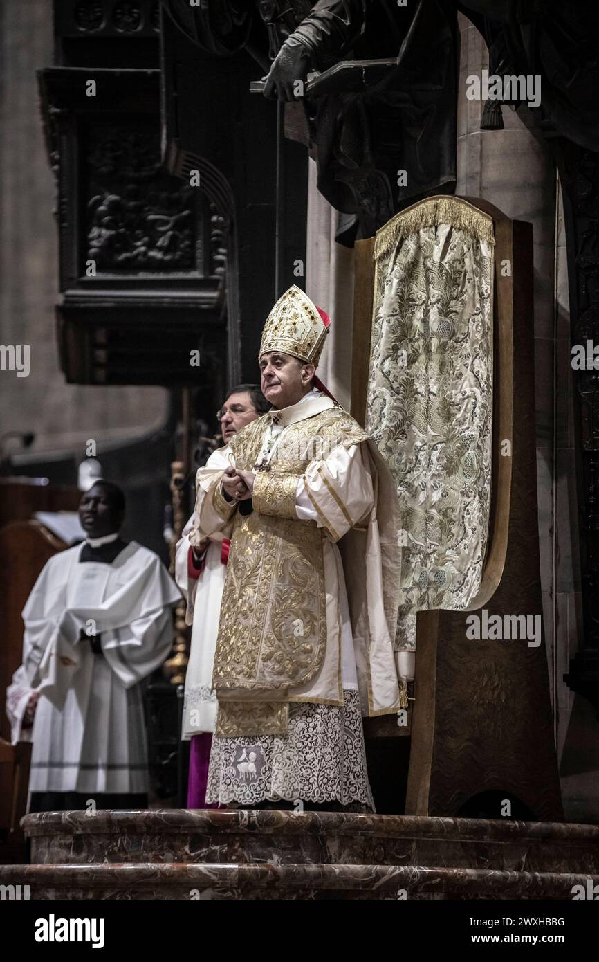 Milano, Italia. 31st Mar, 2024. Il Cardinale Mario Delpini alle ...
