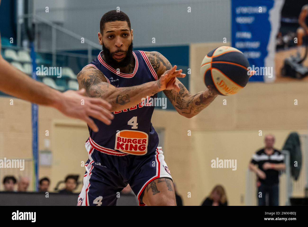 LEIDEN, NETHERLANDS - MARCH 30: Jamelle Hagins of RSW Liege Basket in ...