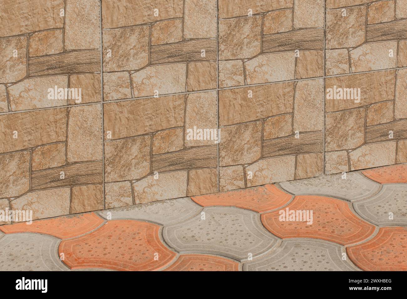 Brown Stone Tile Abstract Pattern Wall Building Facade Exterior Floor ...