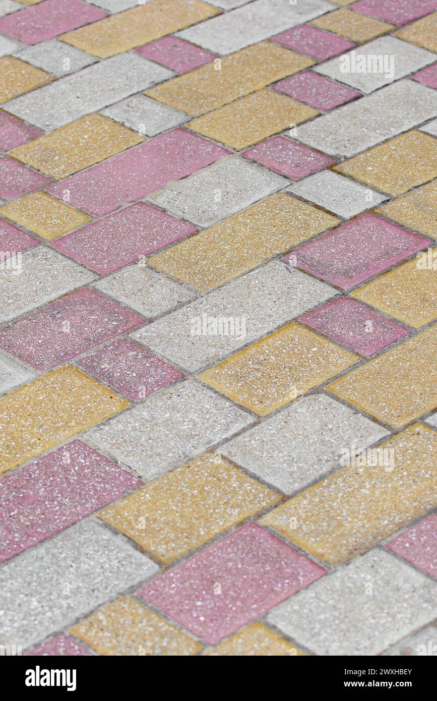 Paving Colored Tiles Mosaic Stone Street Road City Texture Background ...