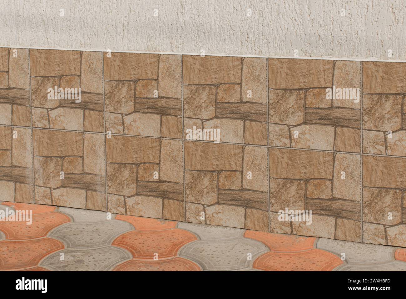 Brown Stone Tile Abstract Pattern Wall Building Facade Exterior And ...