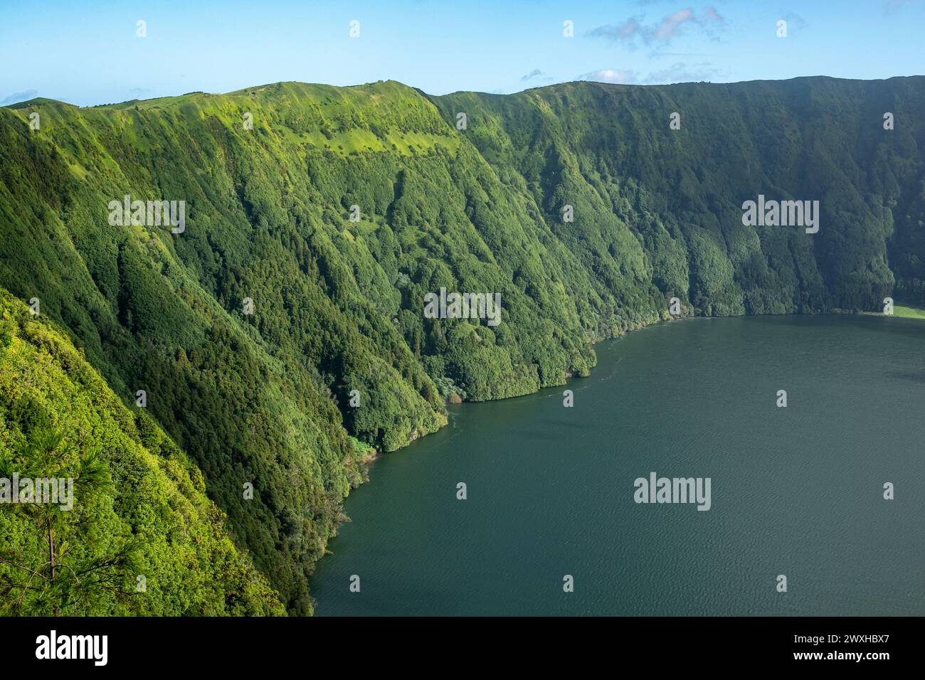 View of Sete Cidades near Miradouro da Grota do Inferno viewpoint, Sao ...