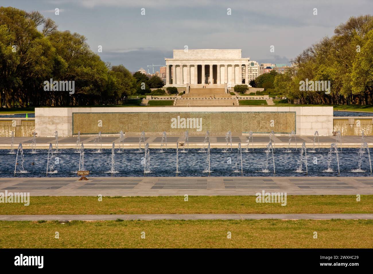 Lincoln Memorial, Washington, D.C., from World War II Memorial, early ...