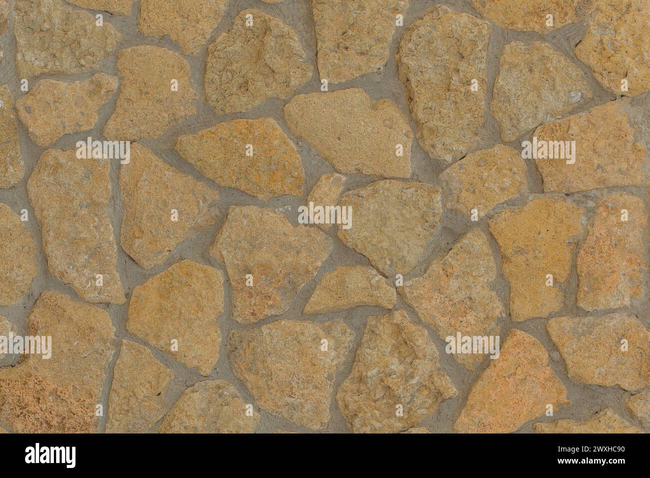 Yellow Sandstone Abstract Stone Rough Solid Pattern Floor Tile Surface Texture Wall Background ...