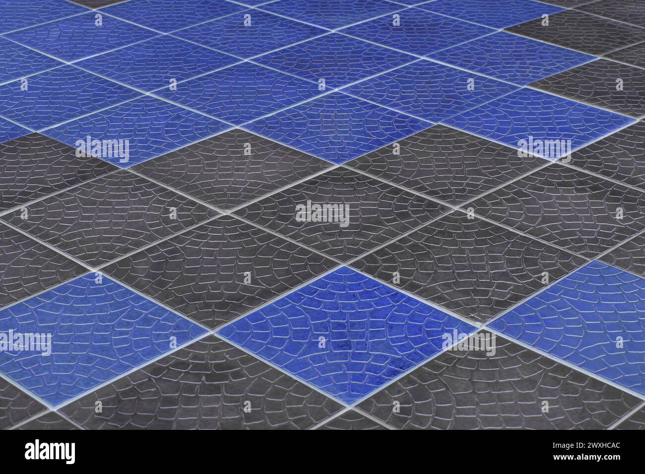 Diagonal Pattern Lines Stripes Blue And Black Color Paving Stone Tiles ...