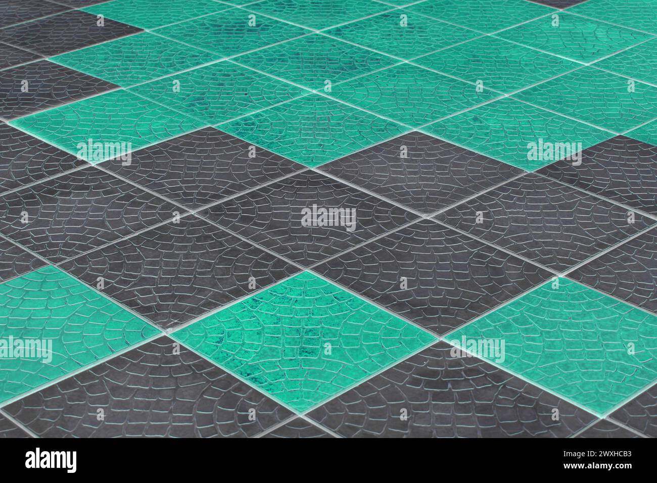Aquamarine and Black Paving Slabs Stone Mosaic Abstract Pattern Surface ...