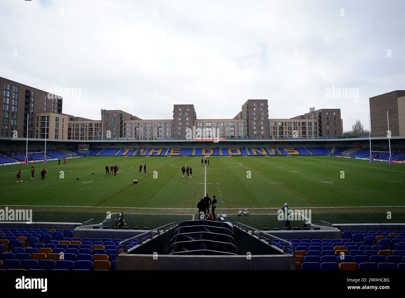 A general view of the pitch and stands ahead of the Betfred Super ...