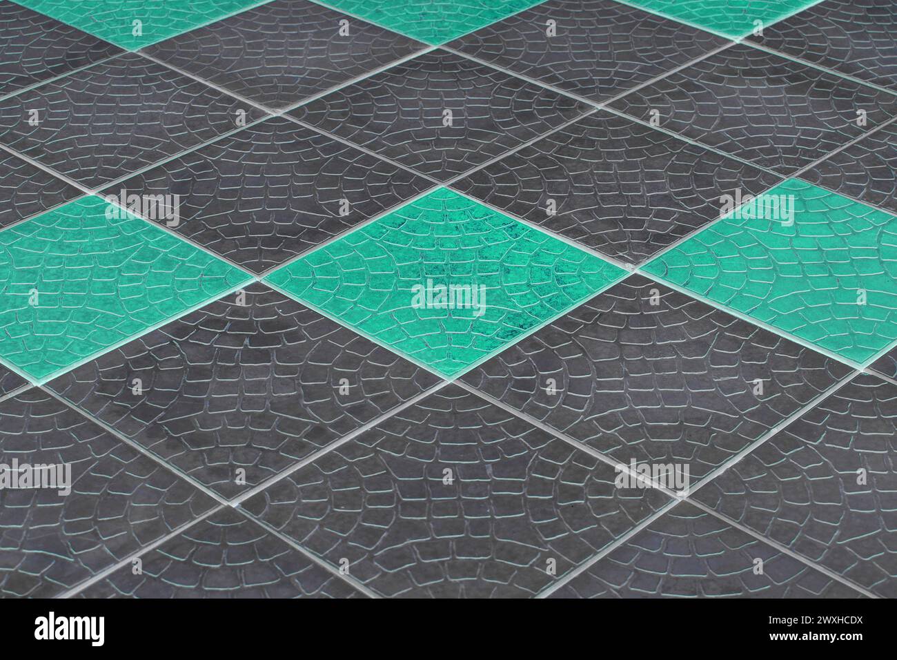 Diagonal Pattern Lines Stripes Aquamarine Green And Dark Grey Paving ...