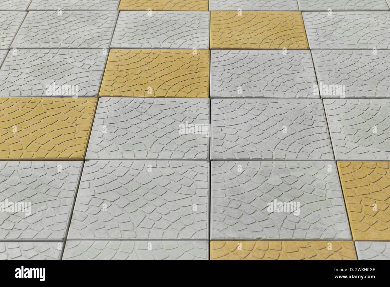 Pattern grey yellow paving slabs floor road surface street city ...