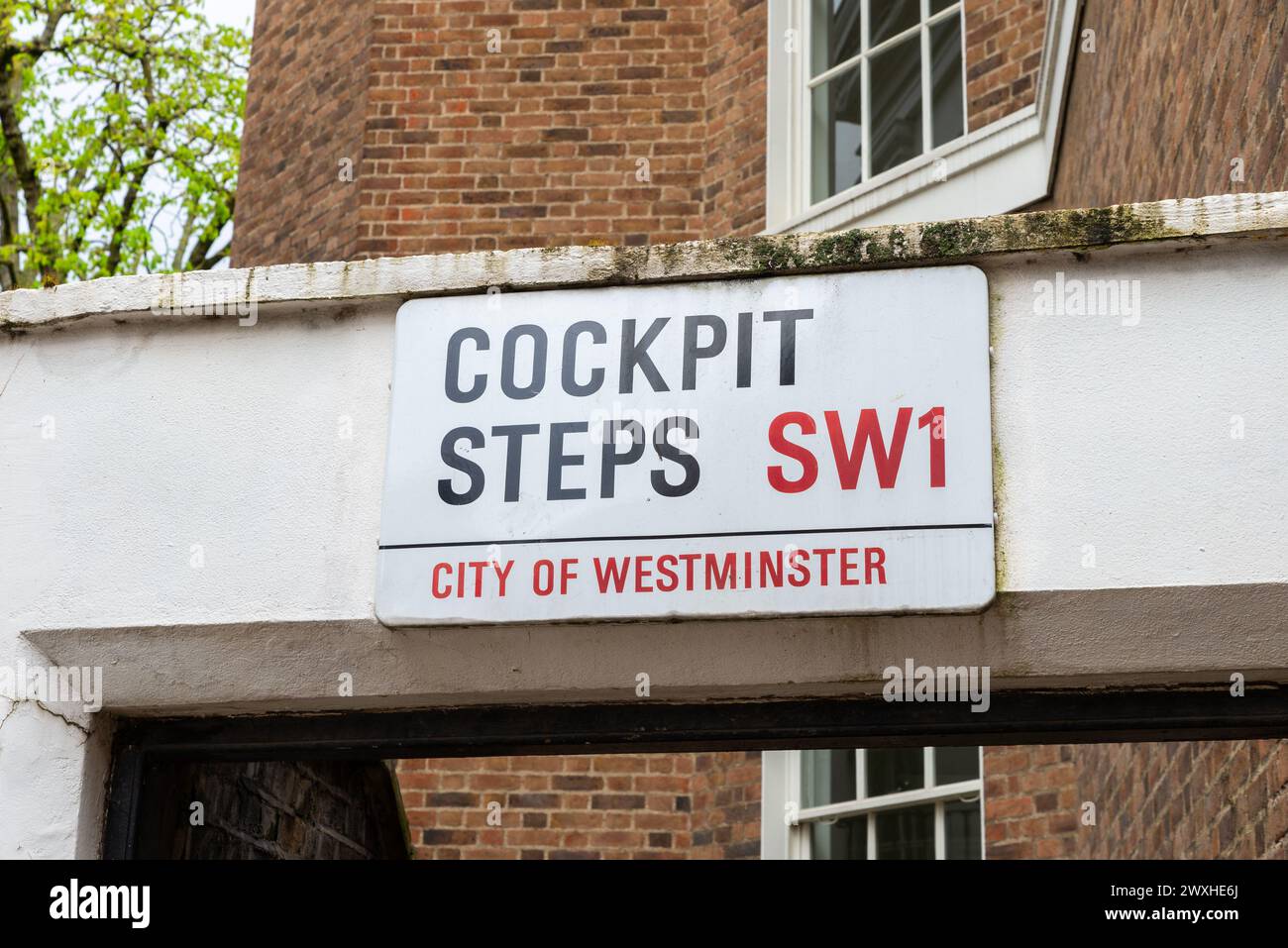 Cockpit Steps, narrow alleyway, City of Westminster, London, UK ...