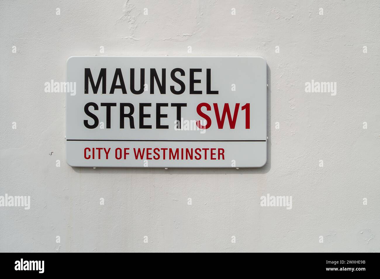 Westminster, London, UK. 26th March, 2024. A road sign for Maunsel ...