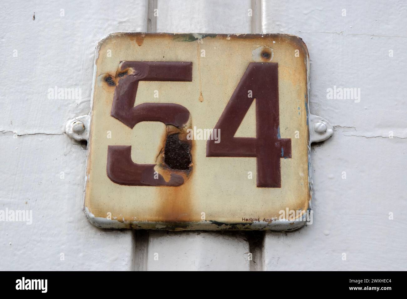 Close Up House Number 54 At Amsterdam The Netherlands 26-3-2024 Stock ...