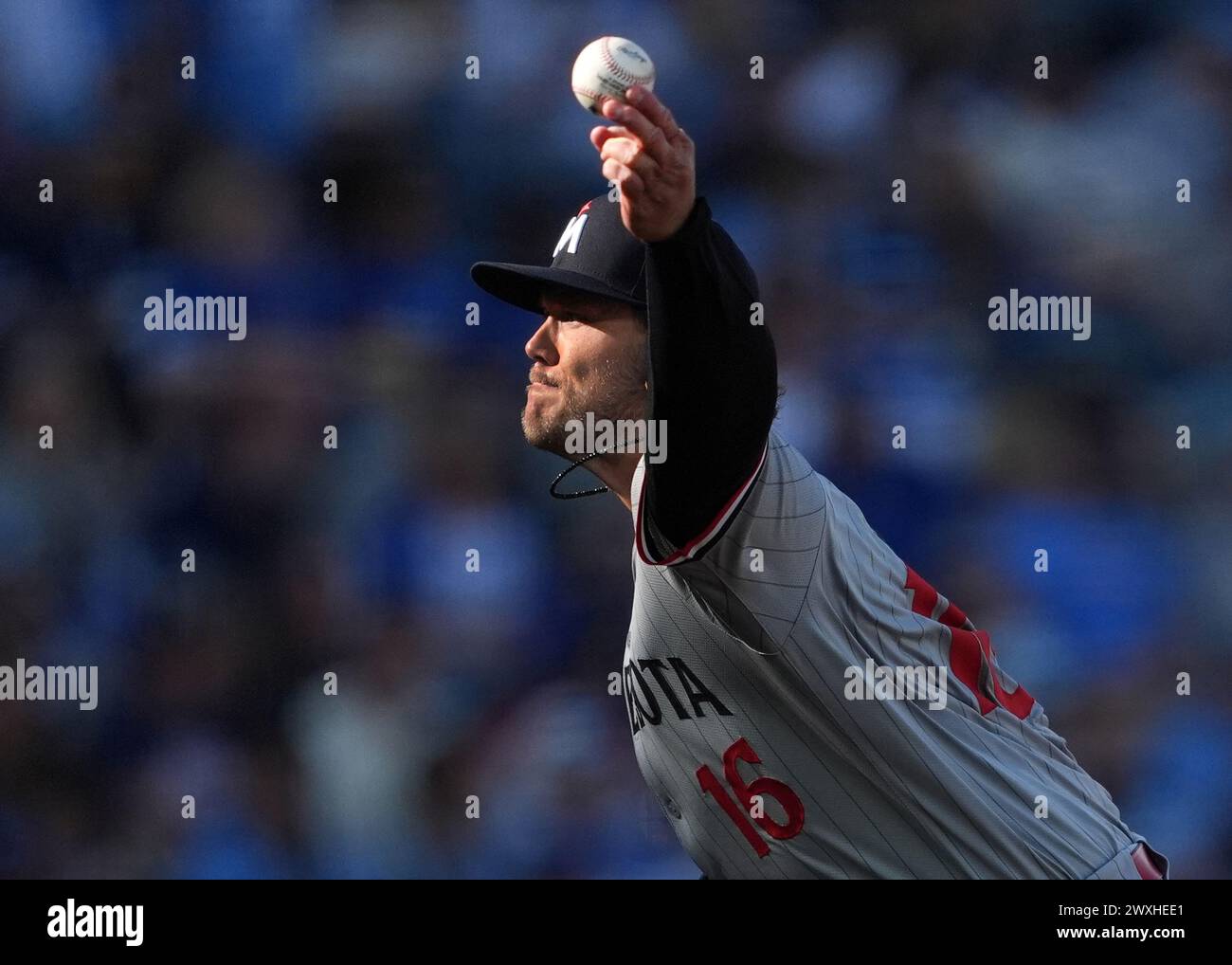 MAR 30, 2024: Minnesota Twins relief pitcher Steven Okert (16) throws ...