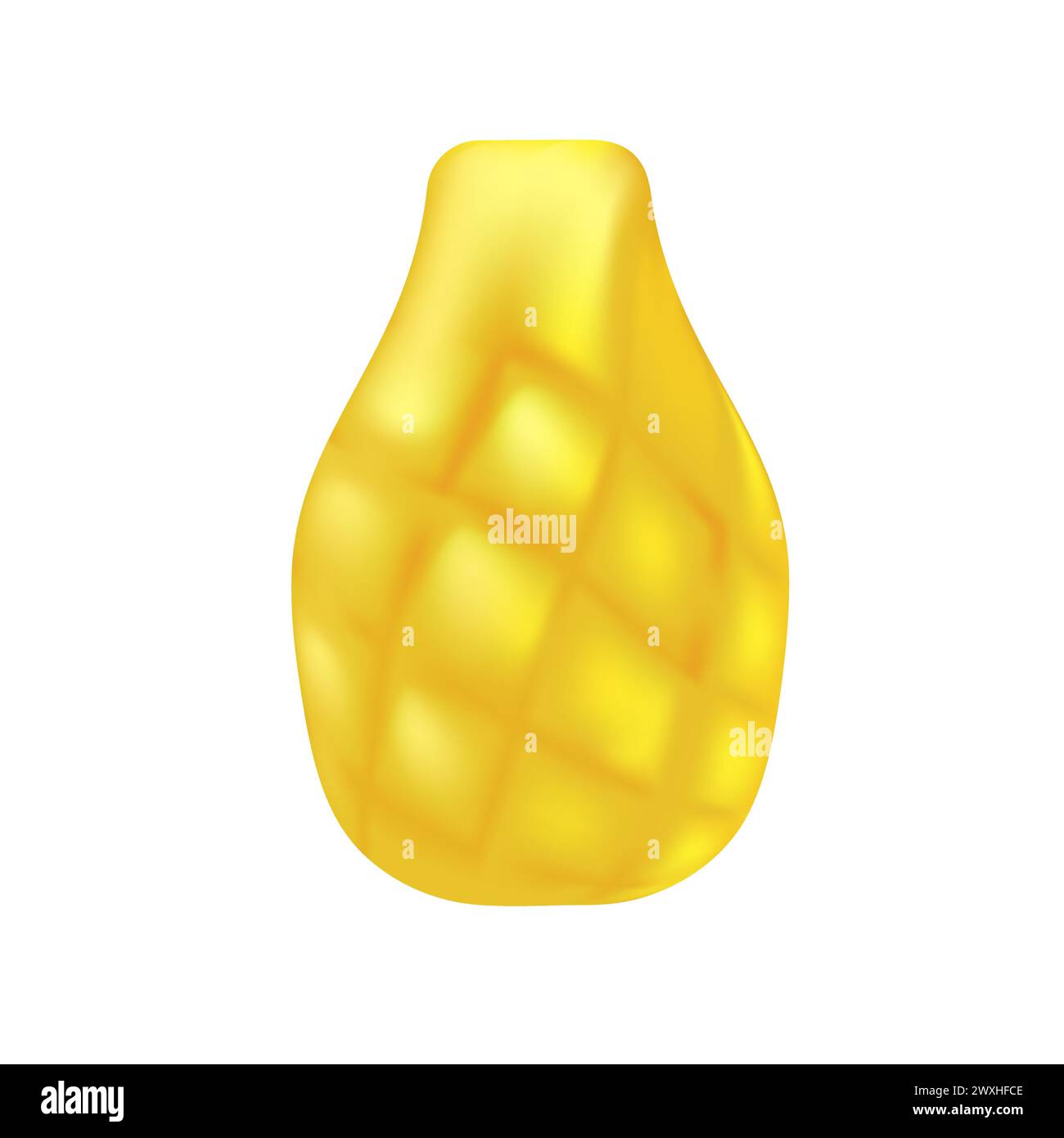 3D yellow chewy jelly candy with sweet and sour pineapple flavor vector ...