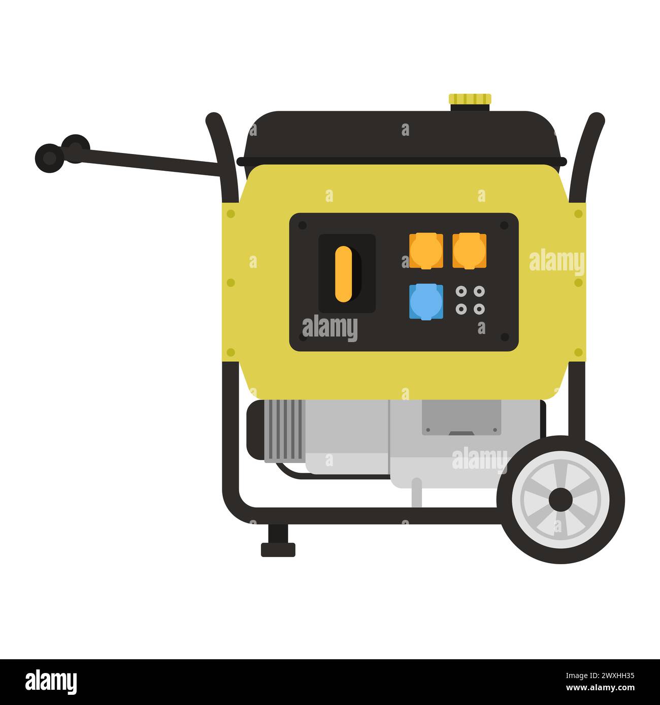 Electric Generator Alternator Portable Gasoline Generator Industrial Power Generator Cartoon