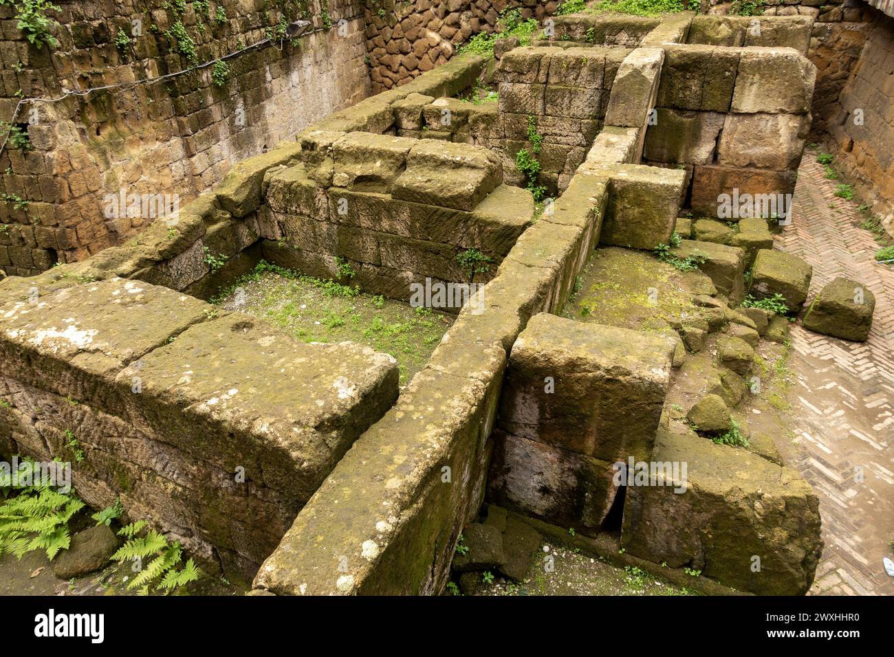 Naples, Italy, The Greek Walls, Piazza Bellini ruins defenses built by ...