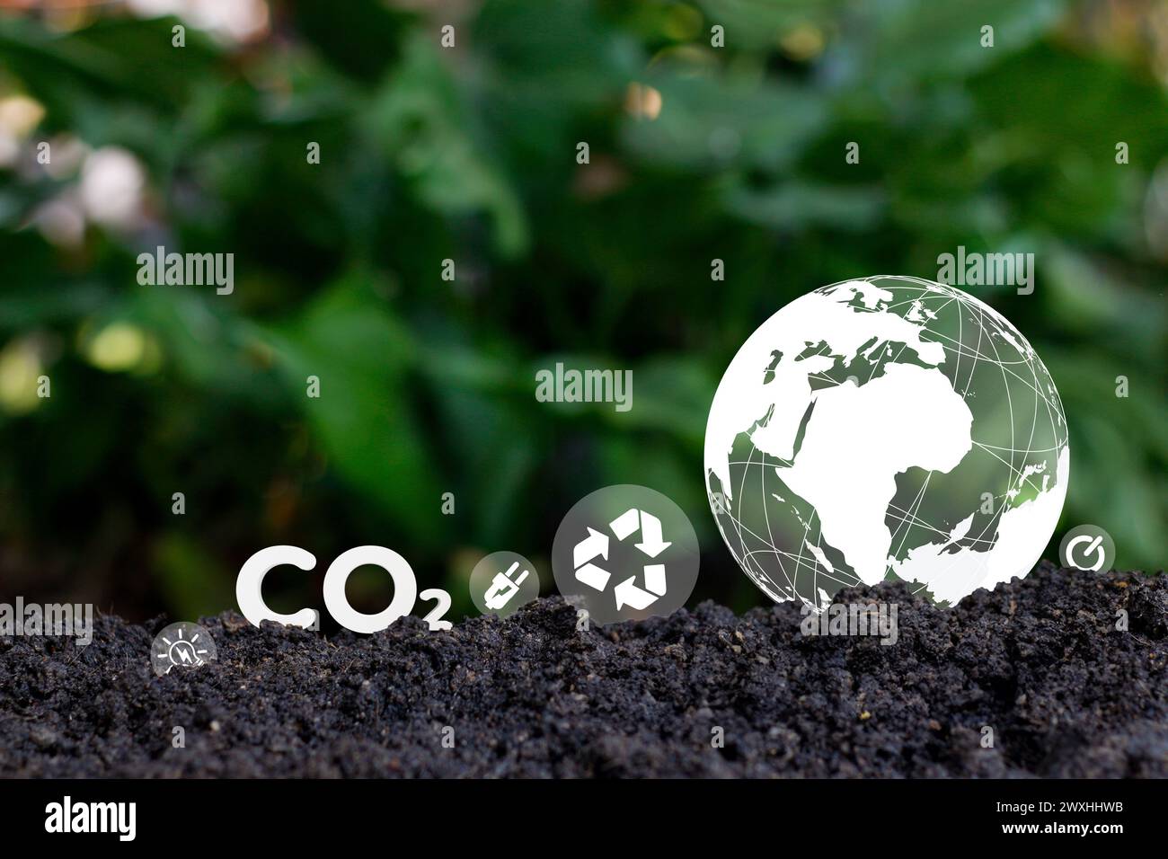 carbon neutral and net zero emissions concepts. natural environment A ...