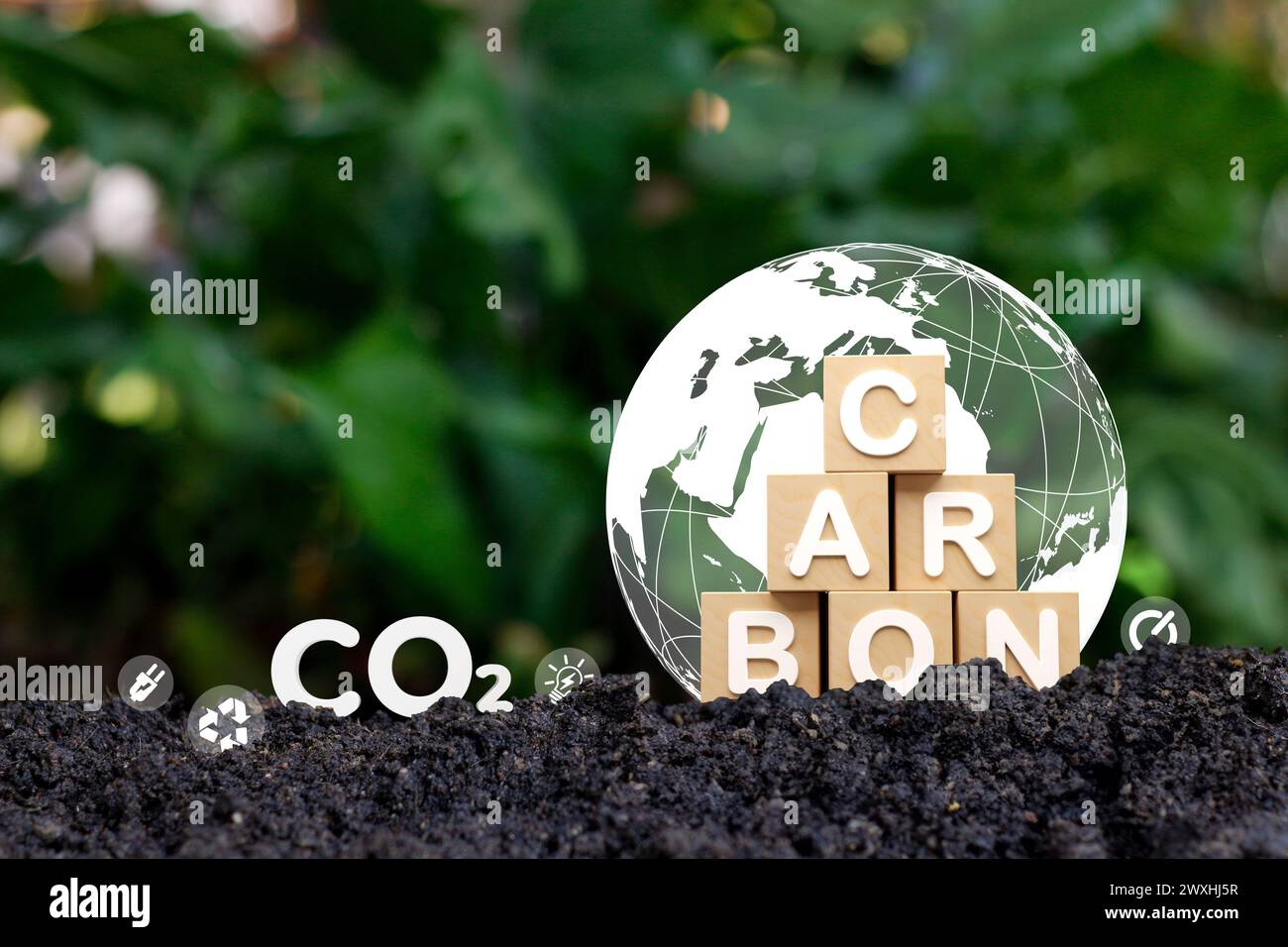 carbon neutral and net zero emissions concepts. natural environment A ...