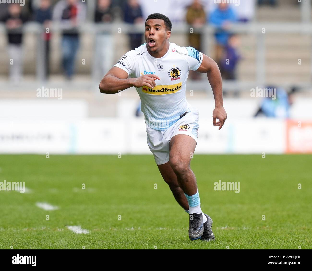 Immanuel Feyi-Waboso of Exeter Chiefs during the Gallagher Premiership ...