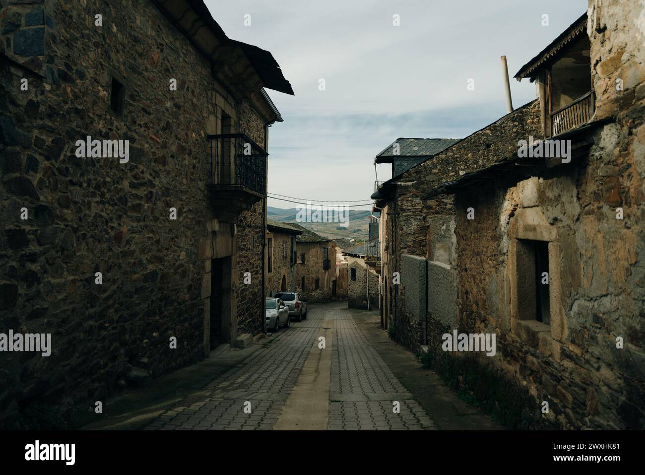 Way Marking Stone Post with Scallop Shell Symbol and Yellow Arrow Sign ...