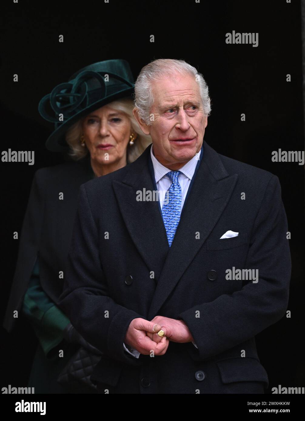 Windsor, UK. March 31st, 2024. King Charles and Queen Camilla attending ...