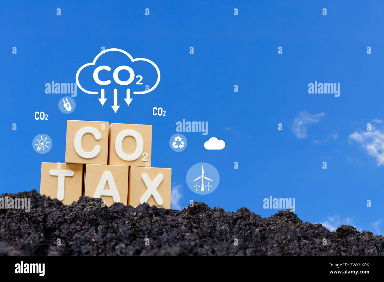 carbon neutral and net zero emissions concepts. natural environment A ...
