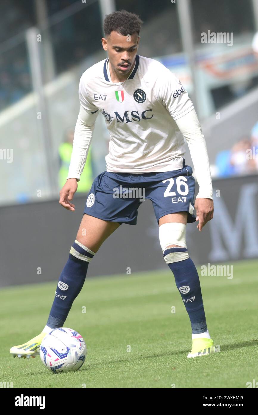 Naples, Italy. 30th Mar, 2024. Cyril Ngonge of SSC Napoli in action ...