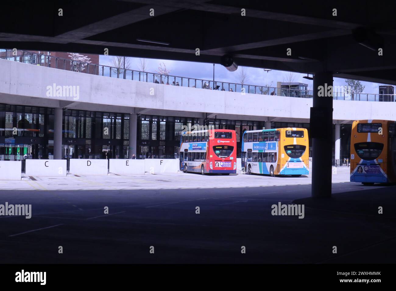 Stockport England UK 24th March 2024 Stockport City Centre bus station ...