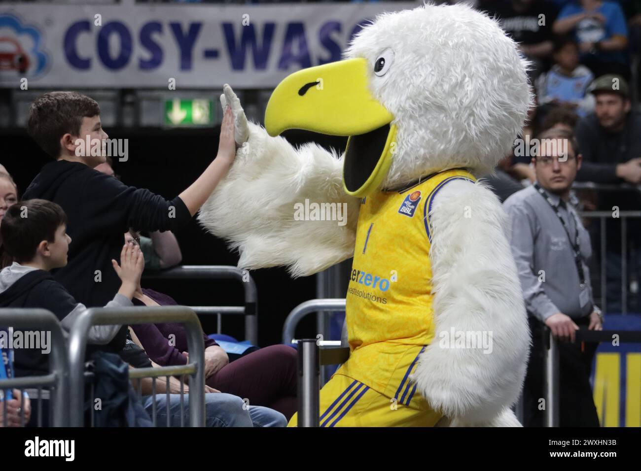 Berlin, Germany, 31, March, 2024. The mascot Albatros during the match ...