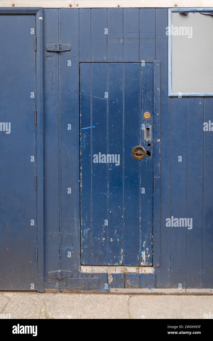 Blue wooden panel door Stock Photo - Alamy