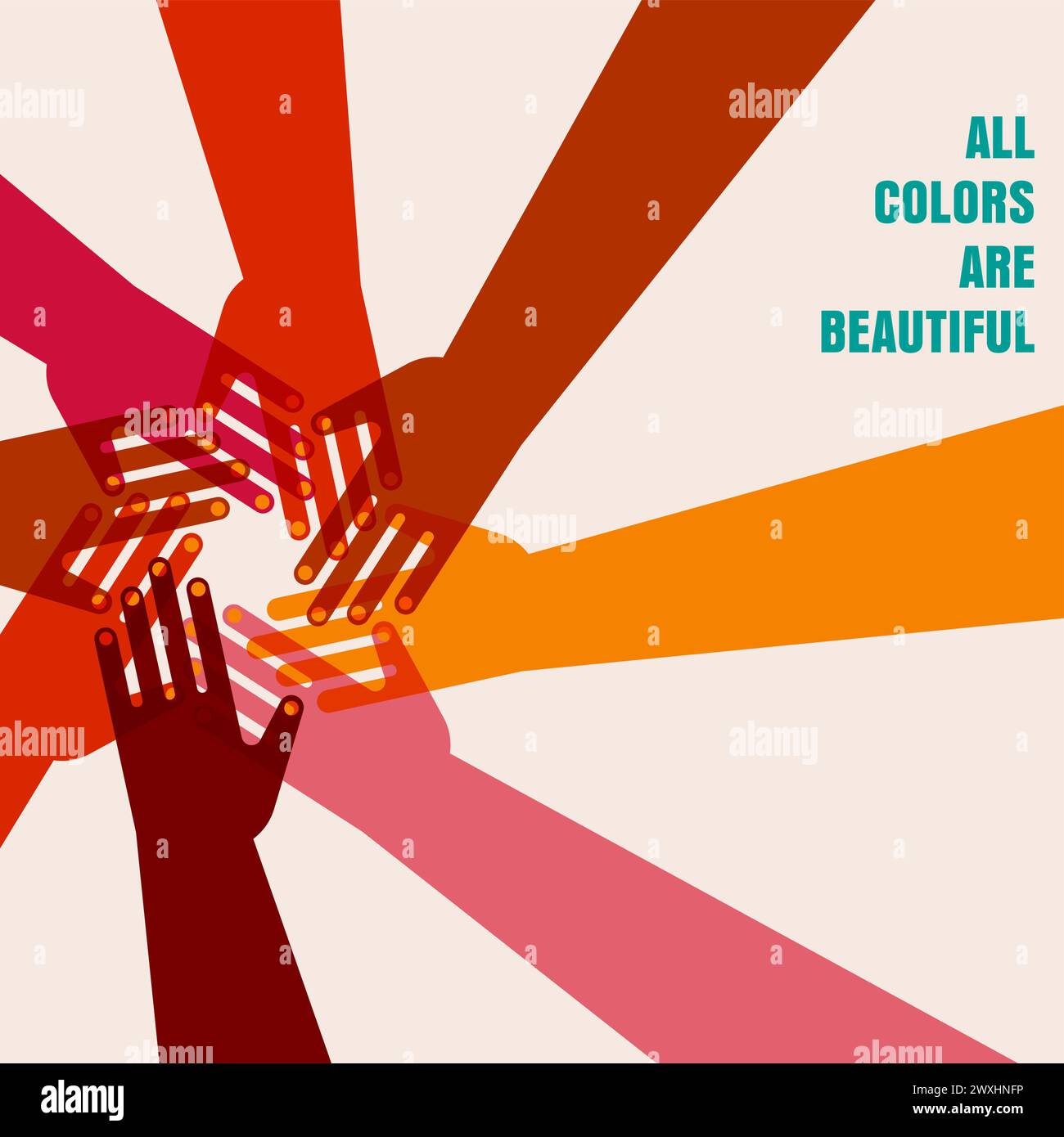 Colorful circle of hands. Together, community concept design Stock ...