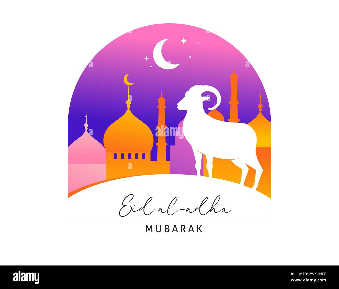 Eid Al Adha design. Celebration of Muslim holiday the sacrifice ...
