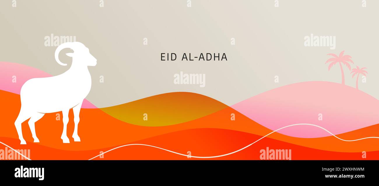 Eid Al Adha design. Celebration of Muslim holiday the sacrifice ...