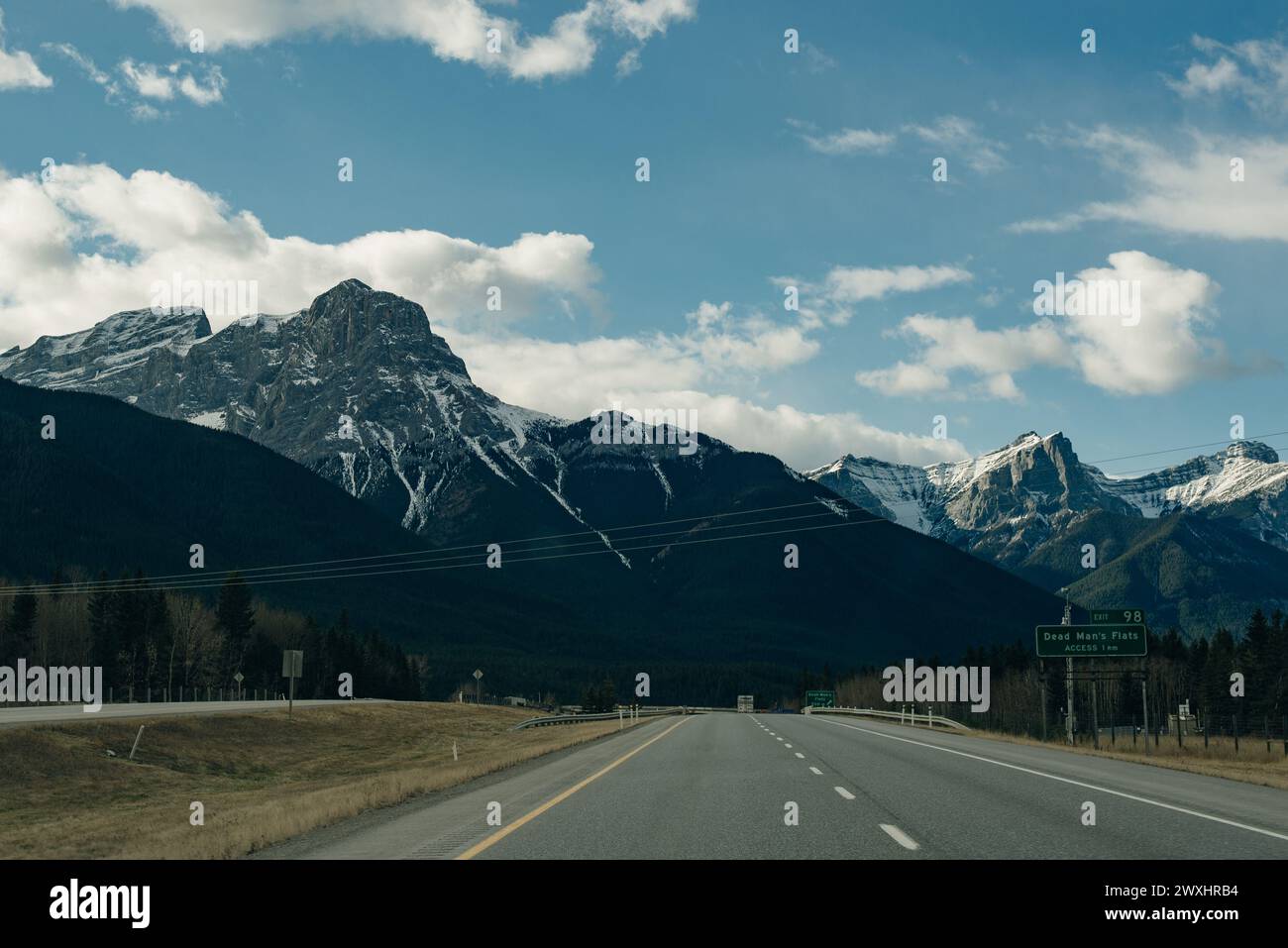 Trans-Canada highway in Banff National Park, showing the wildlife crossing overpass Stock Photo ...