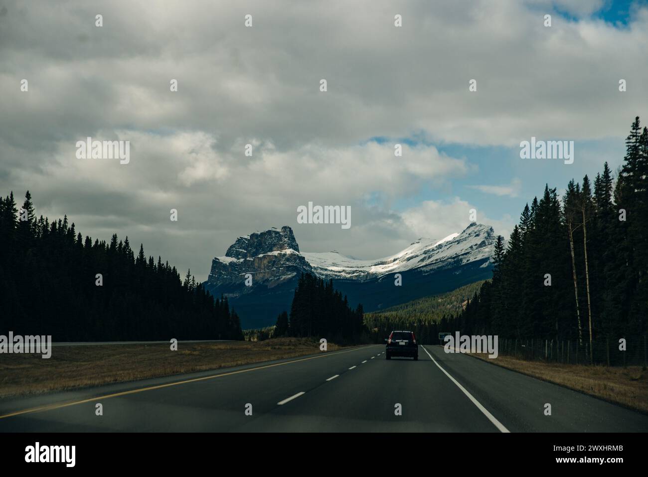 Trans-Canada highway in Banff National Park, showing the wildlife ...
