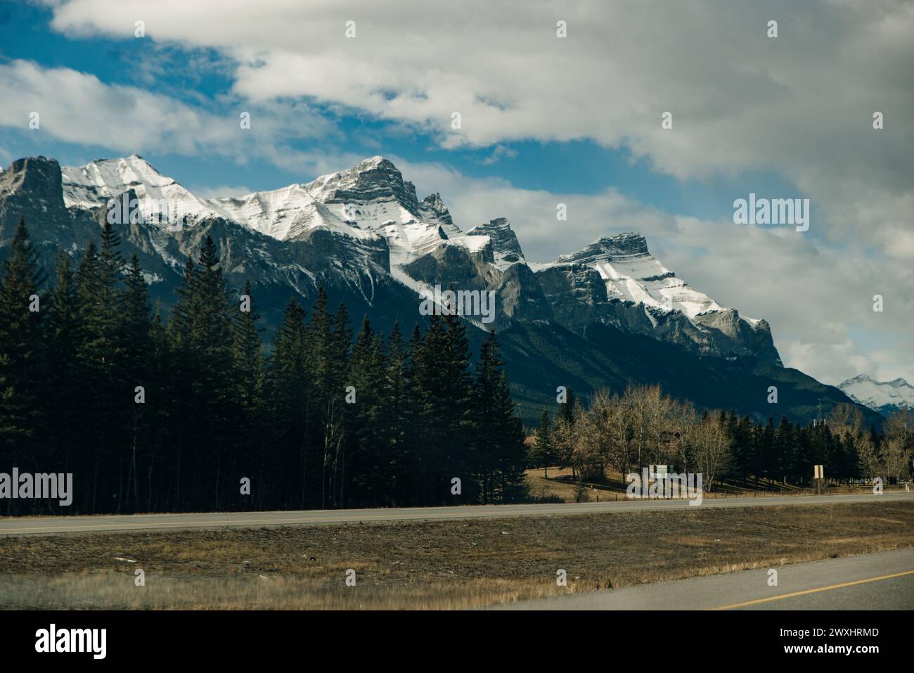 Trans-Canada highway in Banff National Park, showing the wildlife crossing overpass Stock Photo ...