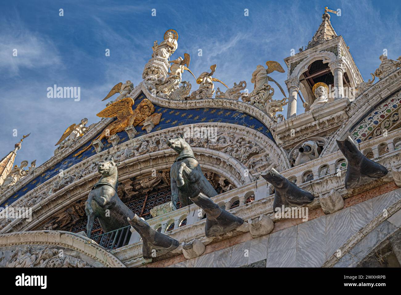 VENICE, ITALY - MARCH 17, 2023: View of the balcony of Cathedral of San ...