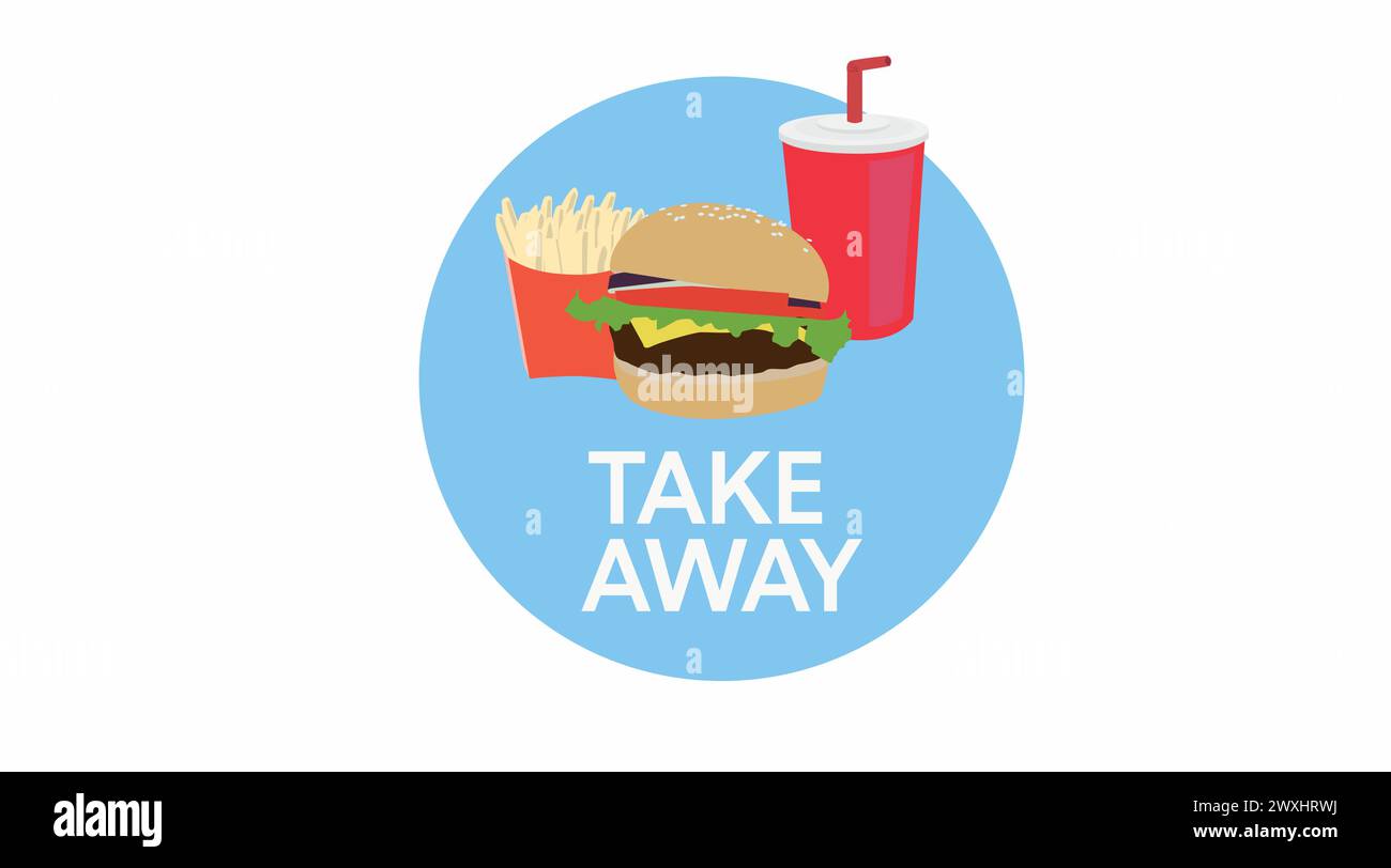 Take Away Burger Icon. Vector flat editable isolated illustration Stock Vector Image & Art - Alamy