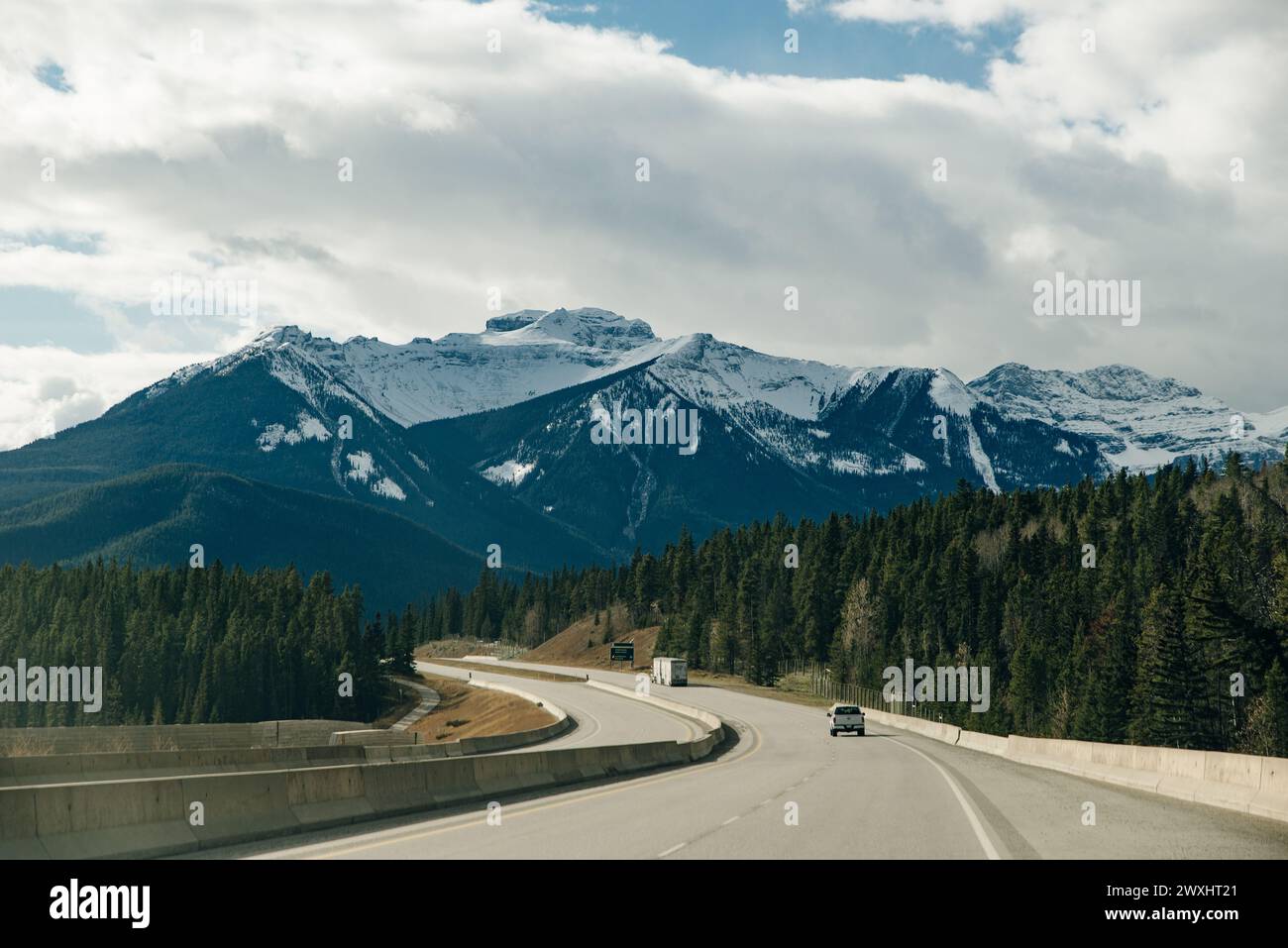 Trans-Canada highway in Banff National Park, showing the wildlife ...