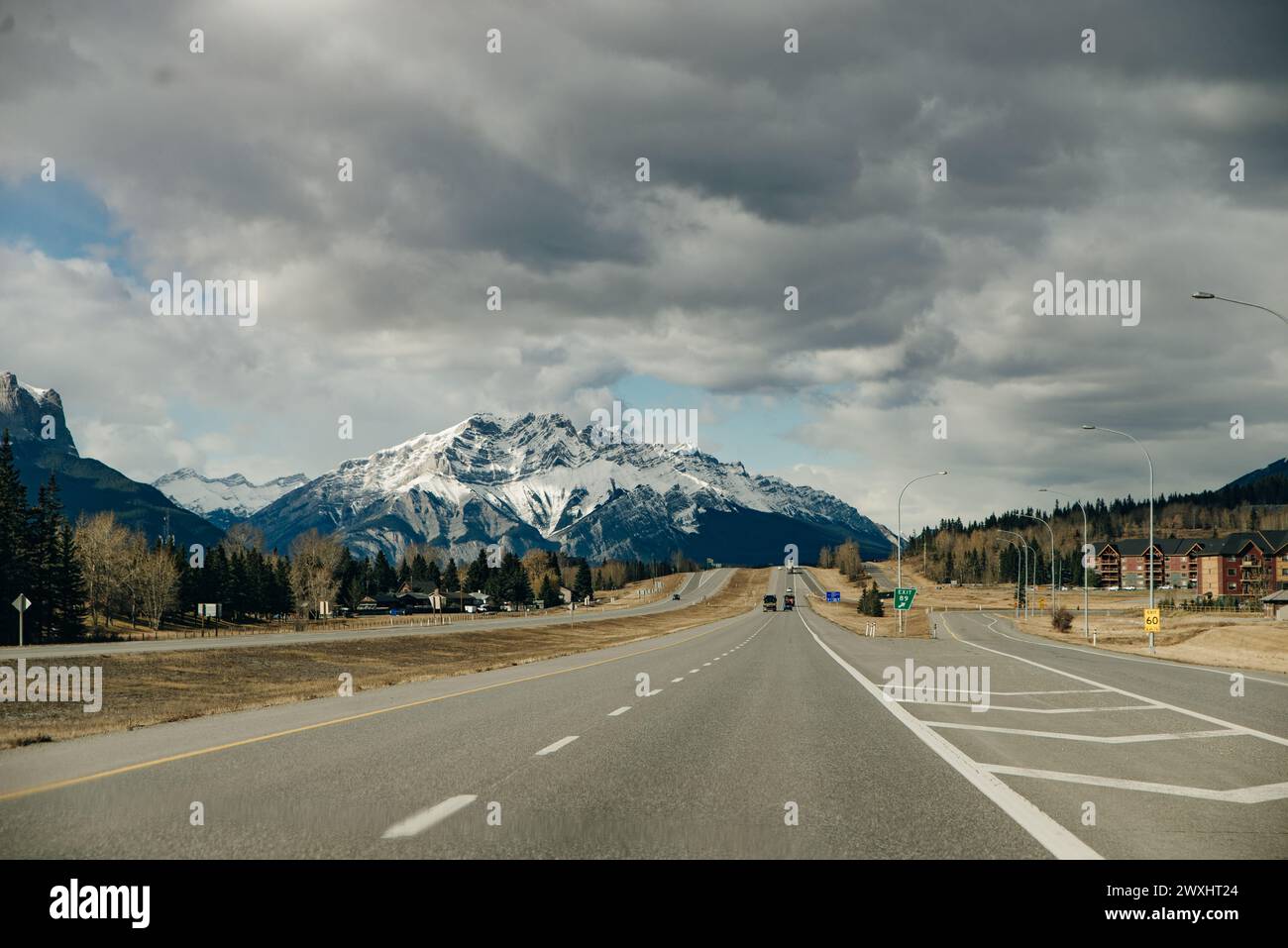 Trans-Canada highway in Banff National Park, showing the wildlife ...