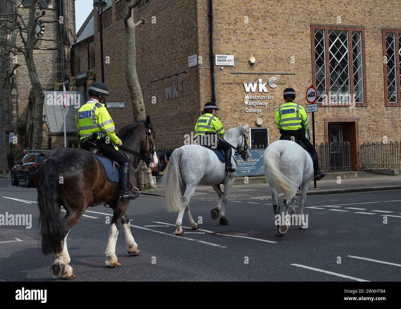 London, UK. 26th March, 2024. A Mounted Section Met Police Officers in ...
